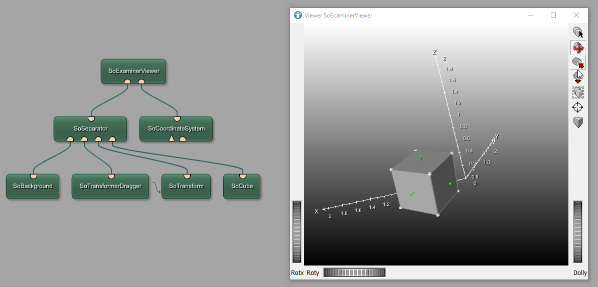 Apply transformations on a 3D WEM object via mouse interactions
